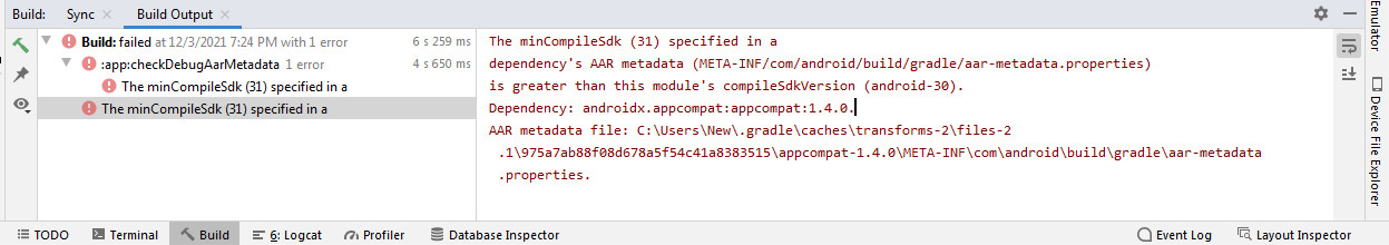 The minCompileSdk (31) specified in a - Techy PiD The minCompileSdk (31) specified in a - Techy PiD